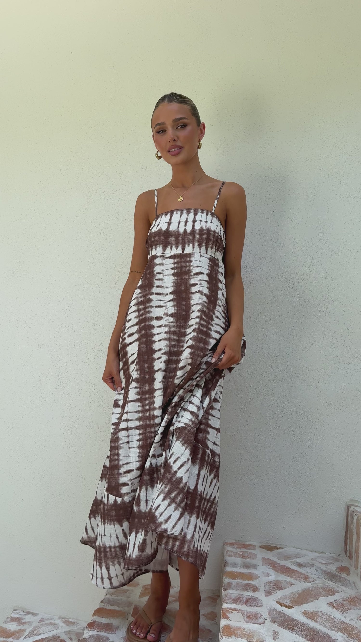 Marcel Maxi Dress - Chocolate Tie Dye - Buy Women's Dresses - Billy J