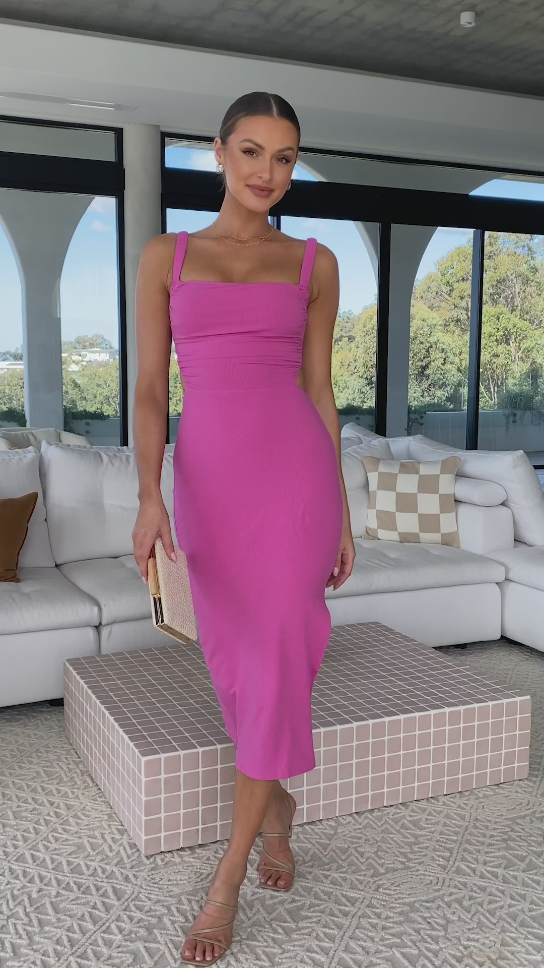 Chloe Midi Dress - Pink - Buy Women's Dresses - Billy J